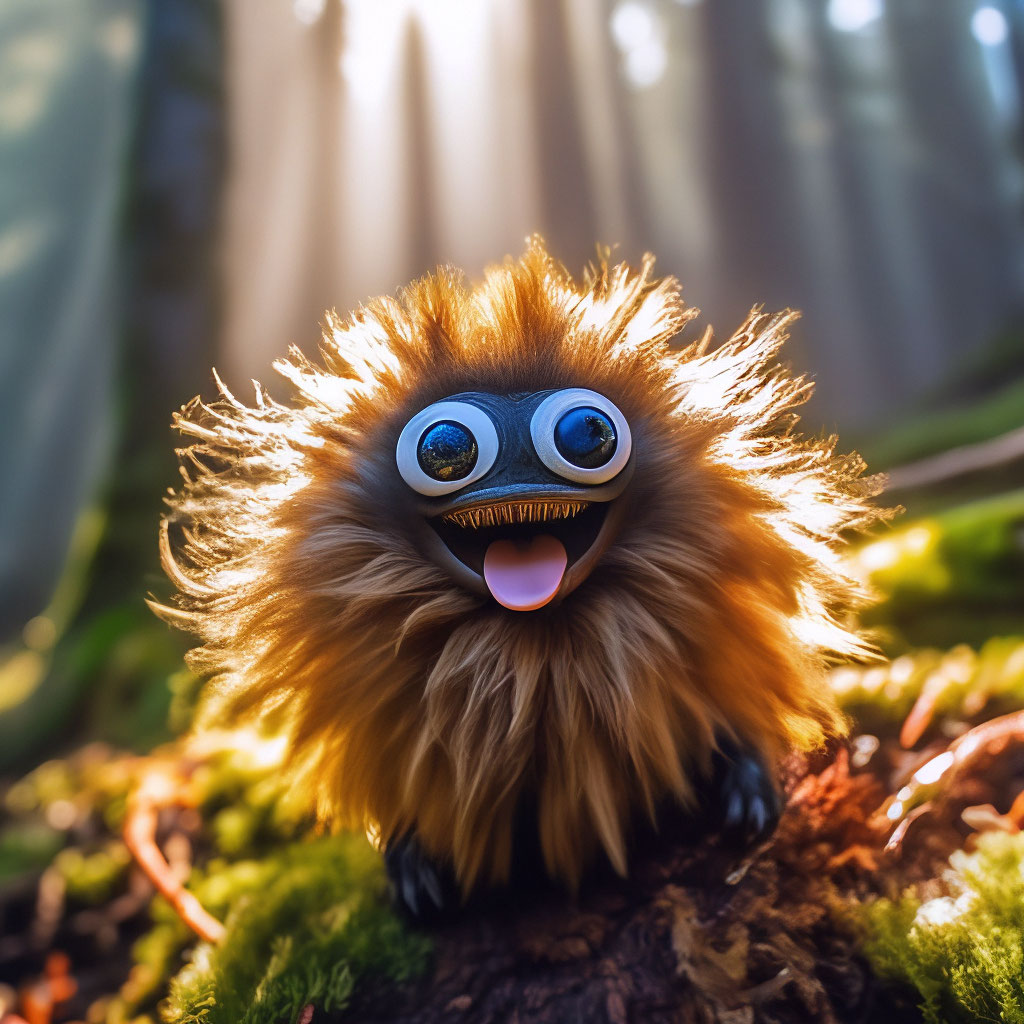 "A very unusual cheerful creature smiles at life,the sun's rays make ...