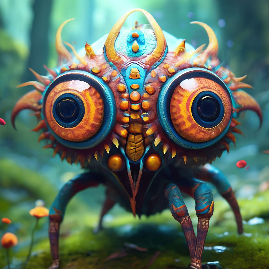"A multi-eyed creature" — image created in Shedevrum