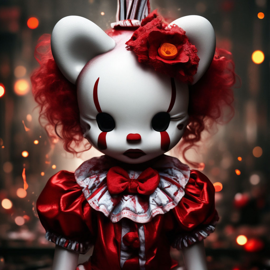 "Hello kitty the clown" — image created in Shedevrum