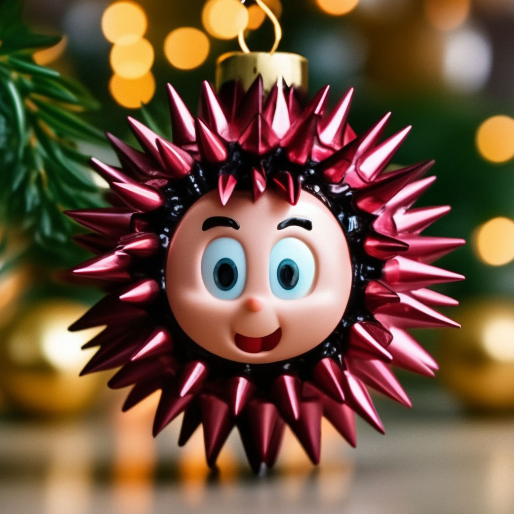 "Smeshariki in a Christmas tree toy" — image created in Shedevrum
