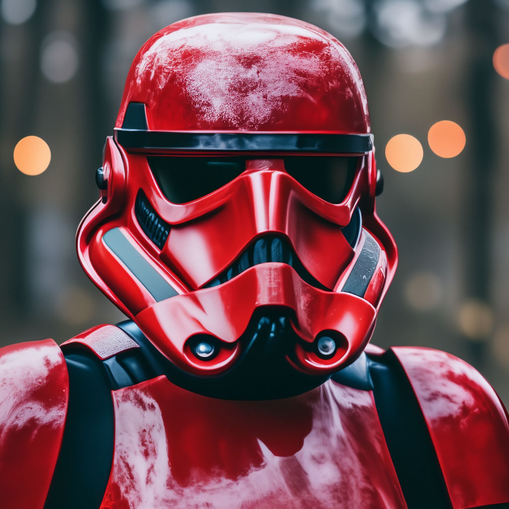"The red stormtrooper" — image created in Shedevrum