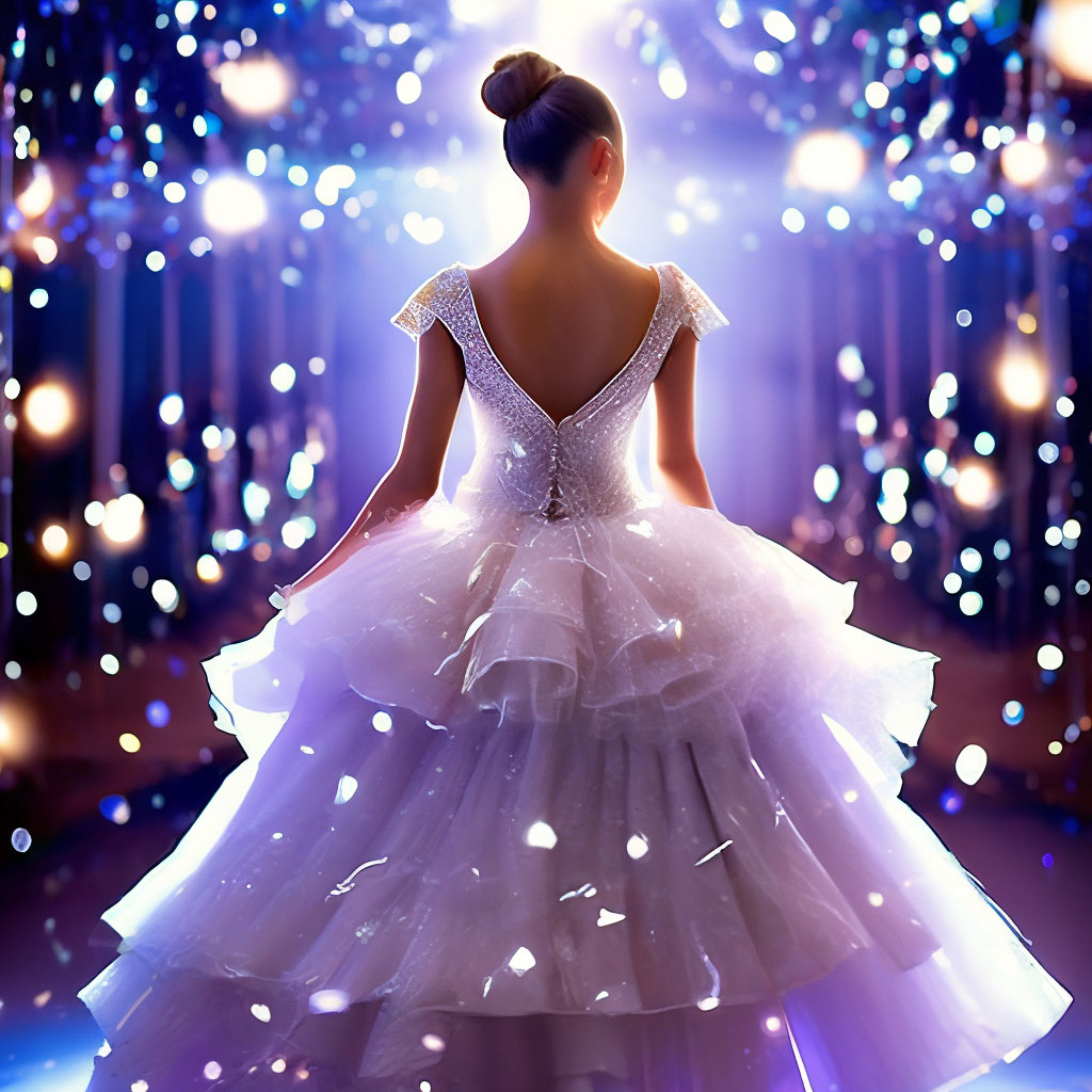 " Snow-white evening long New Year's Dress, lush multi-layered tutu ...