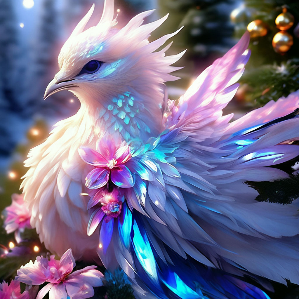 "Beautiful phoenix flower realism, back overgrown with flowers, back ...