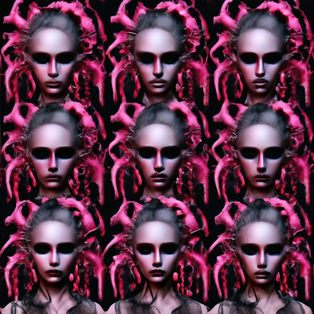 "Centipede Centipede heart emo acid pink black background 3D model sims ...