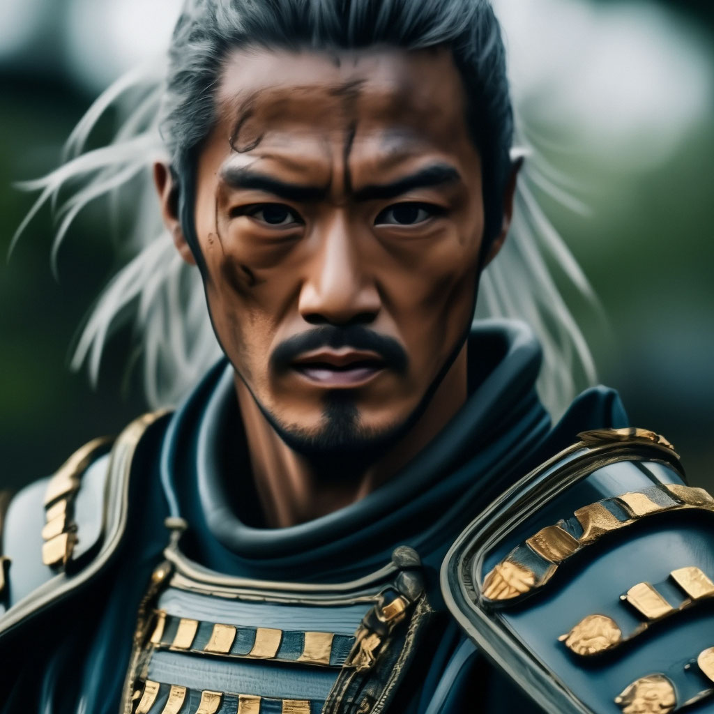 "The samurai is focused before the last procedure in his life. a ...