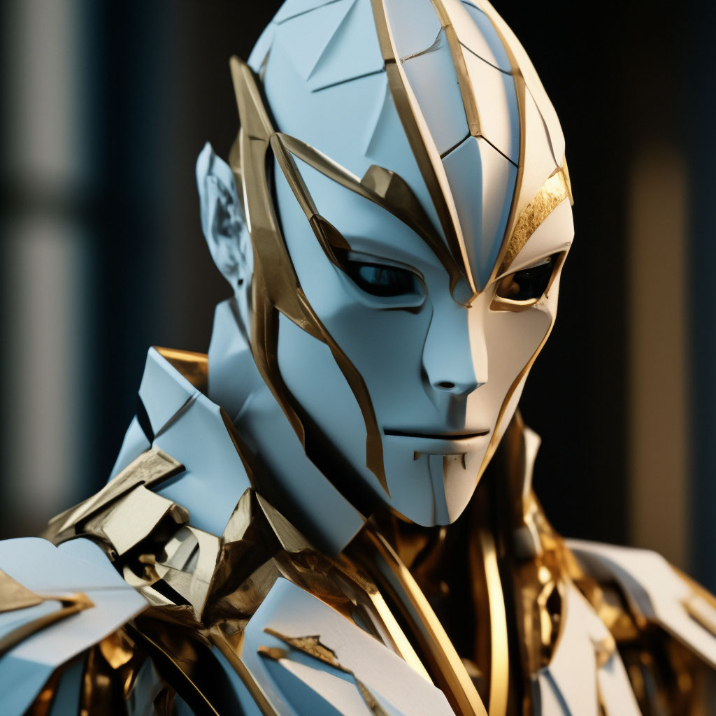 "Origami humanoid. photorealism, beautiful, realistic, high detail ...