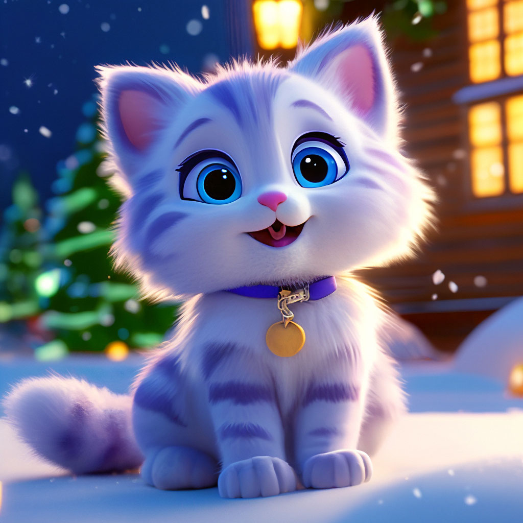 "Cute fluffy lilac cat with stripes. Shorthair , beautiful round blue ...
