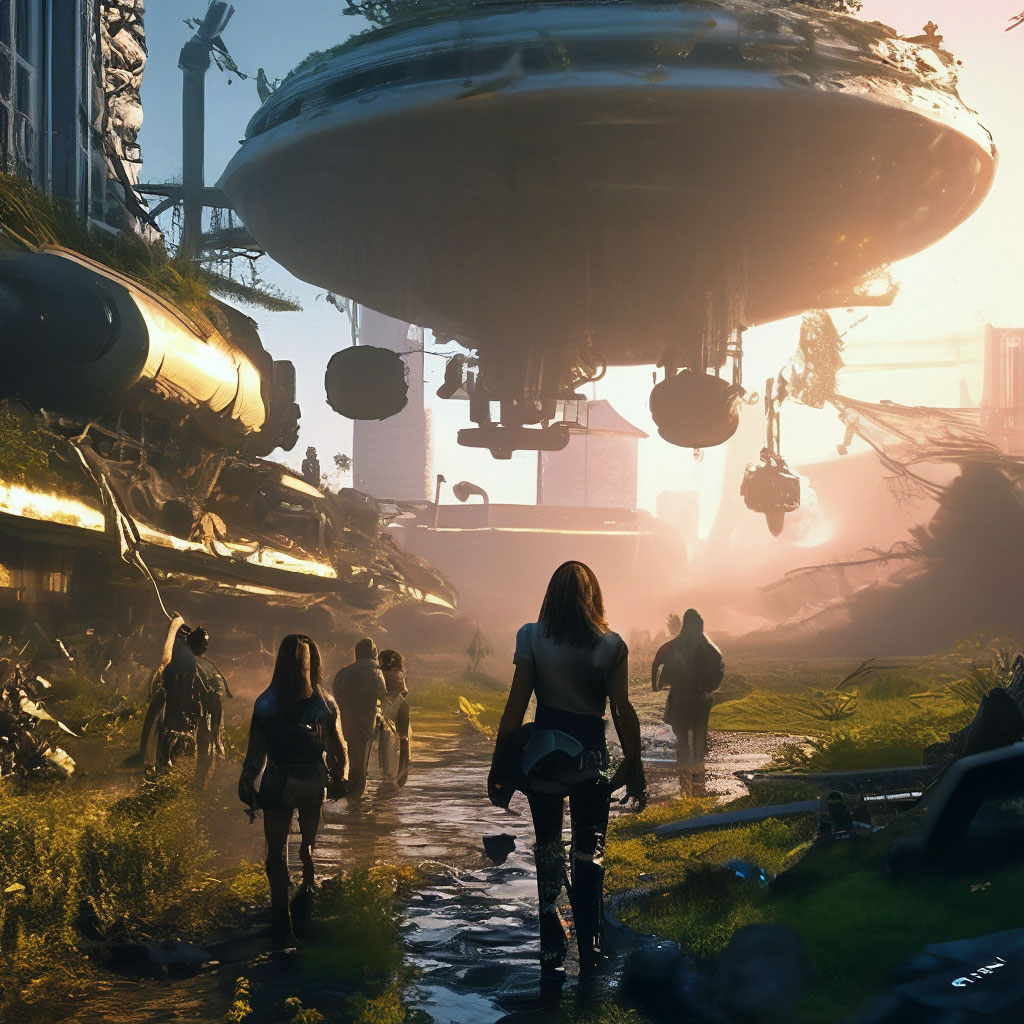 "Apocalypse, morning, zombies" — image created in Shedevrum