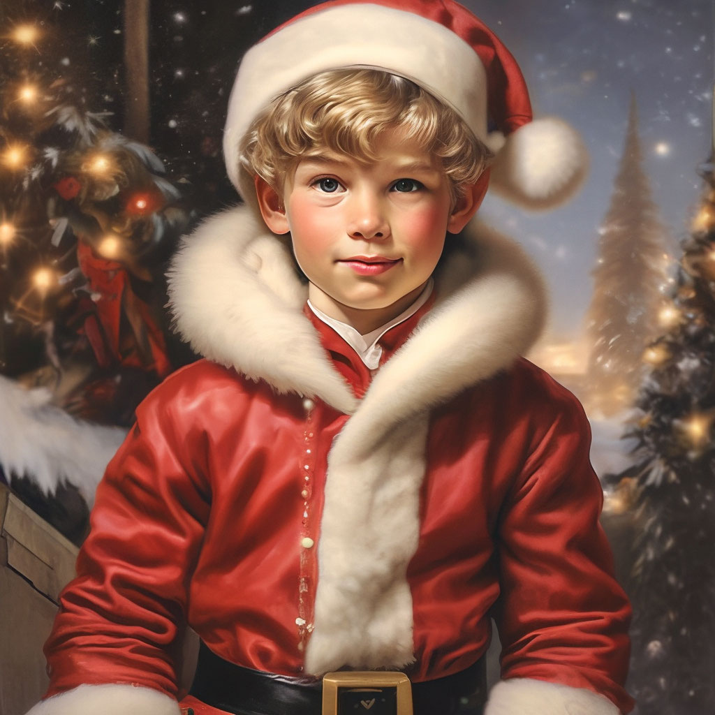 "Young santa claus" — image created in Shedevrum