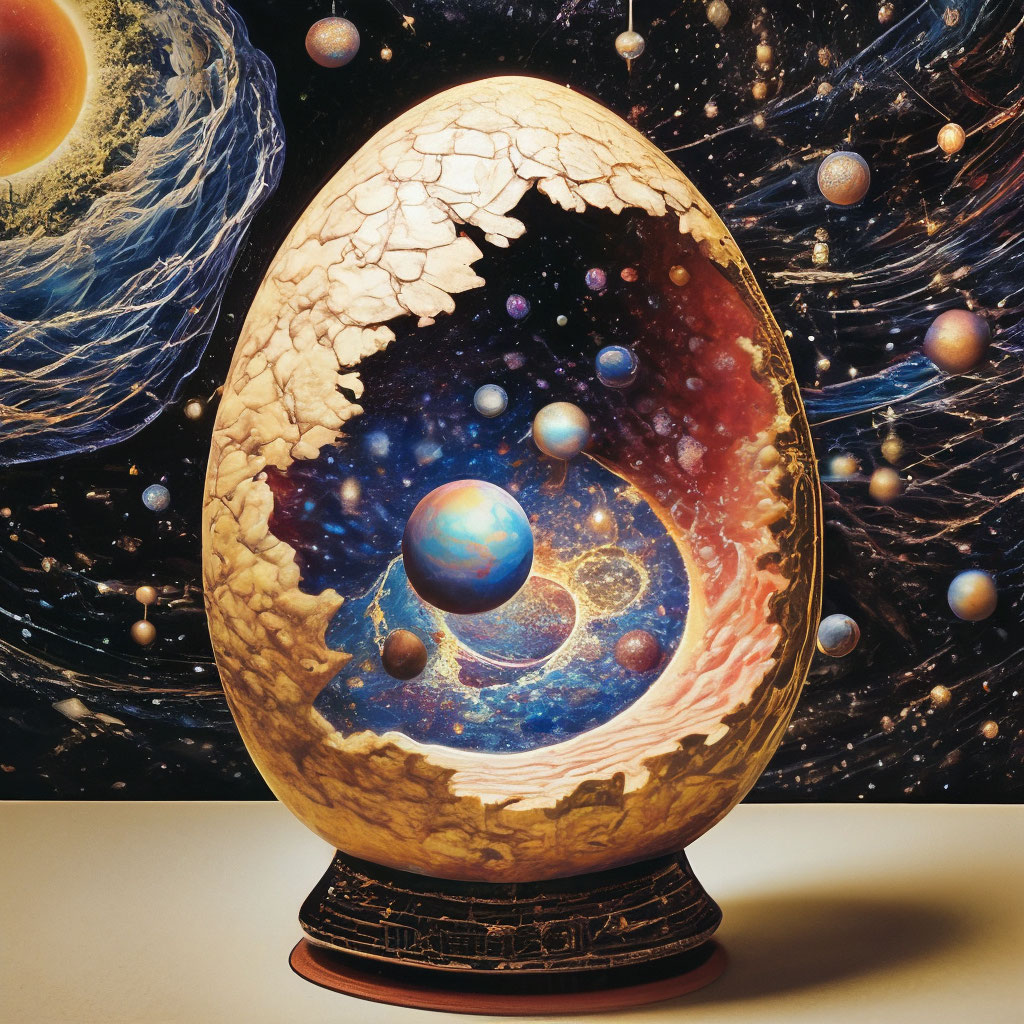 "The cosmic egg." — image created in Shedevrum