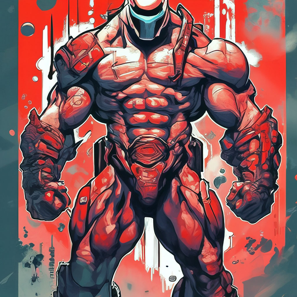 "Doomguy from doom futurism different styles of bodybuilding art, in ...
