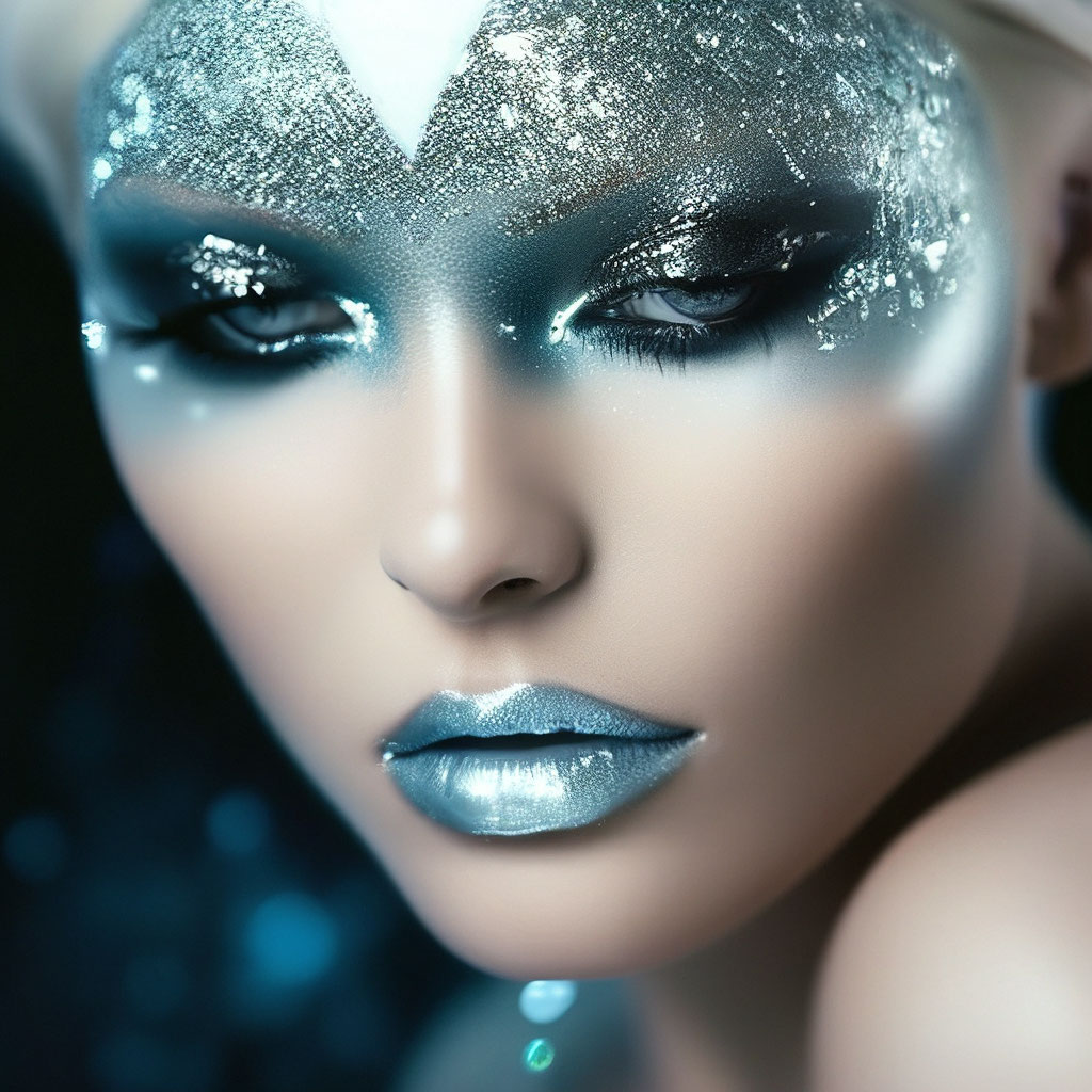 "Fashion...Smokey ice makeup... Professional photo... Glitter ...