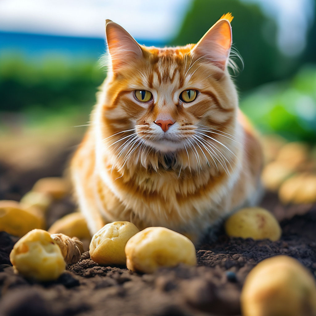 "Potato cat" — image created in Shedevrum