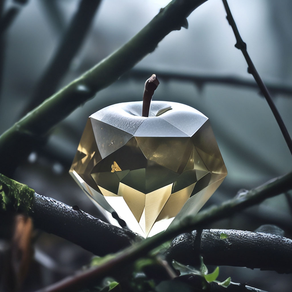 "Diamond apple" — image created in Shedevrum