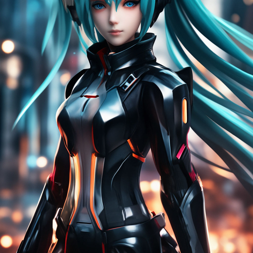 "Hatsune miku battle suit 4k" — image created in Shedevrum