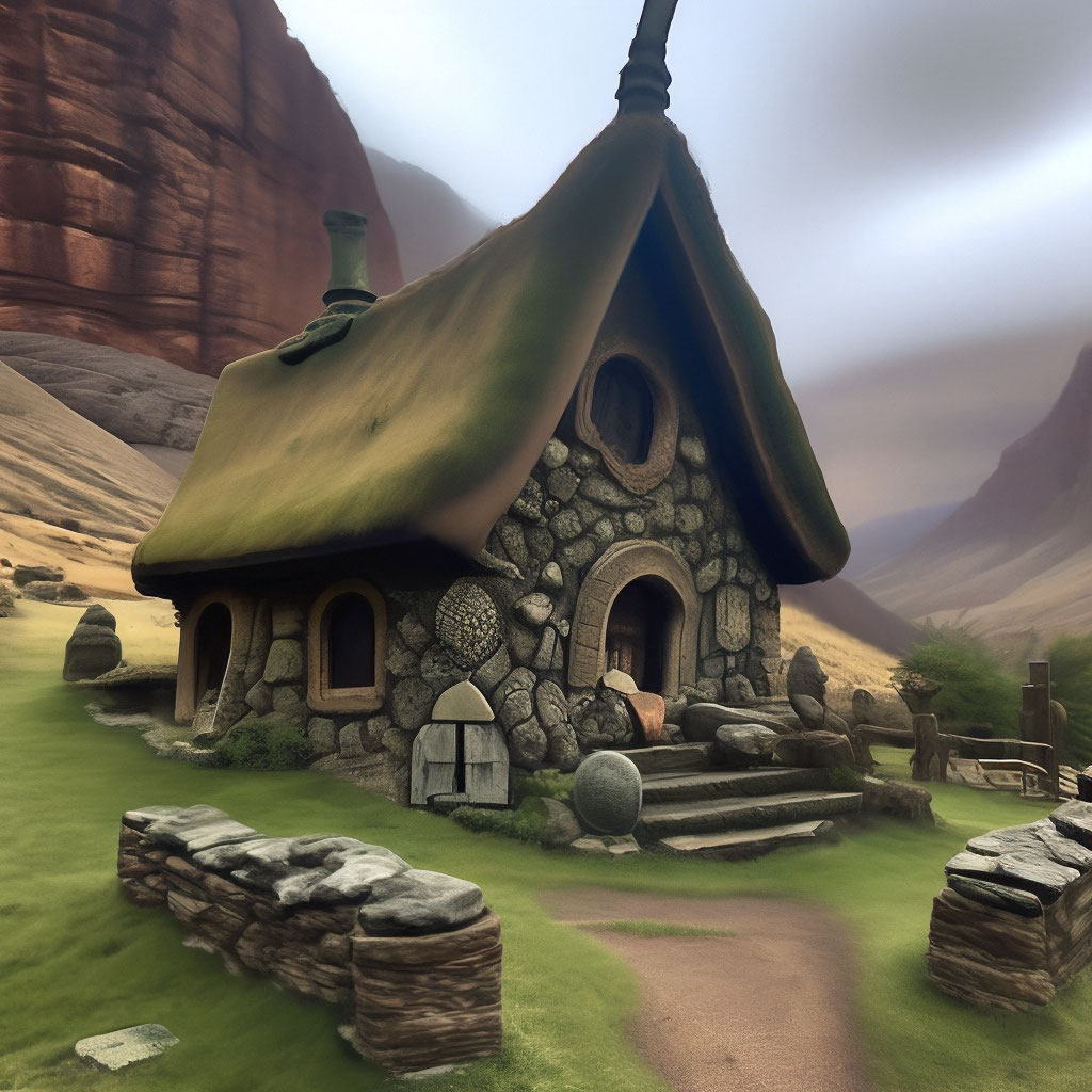 "The house in the valley of the mummy trolls" — image created in Shedevrum