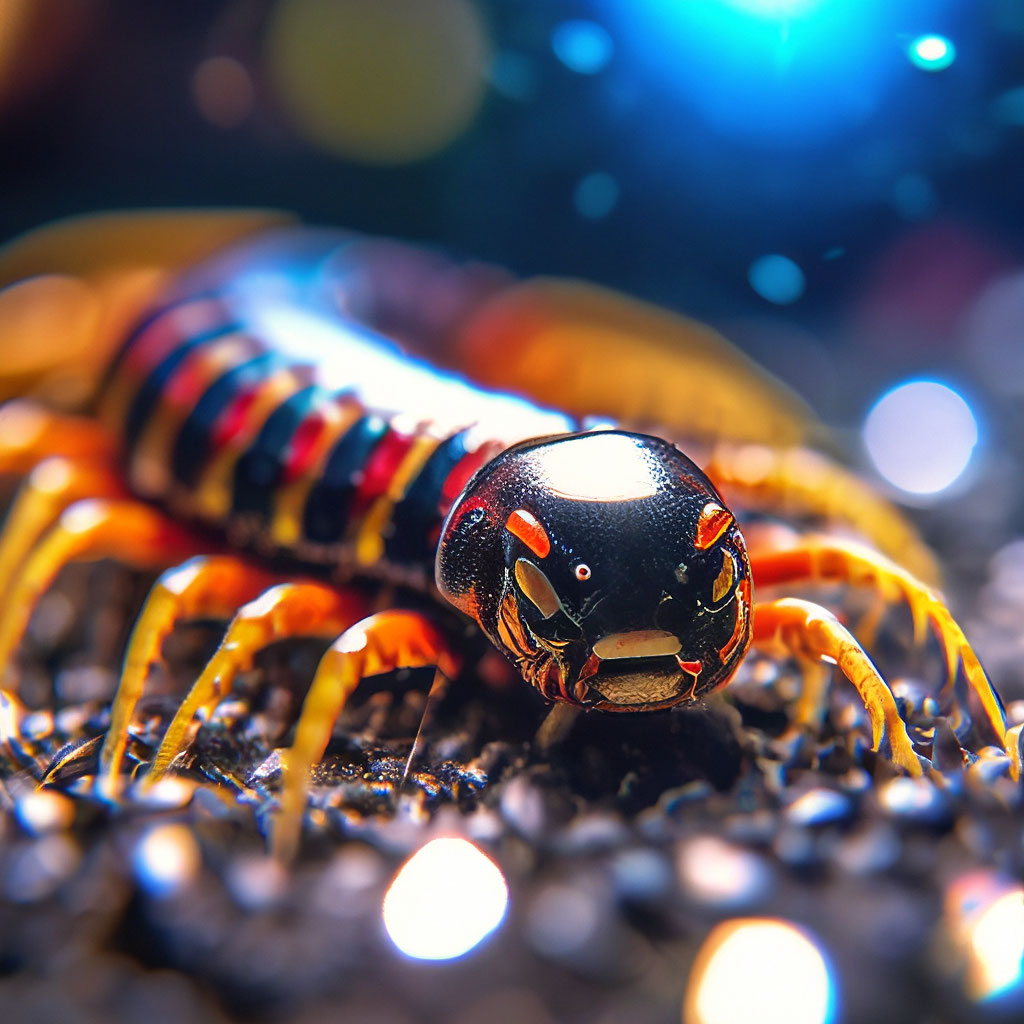 "Smiley centipede, hyperrealism, spectacular, mysticism,fantasy, soft ...