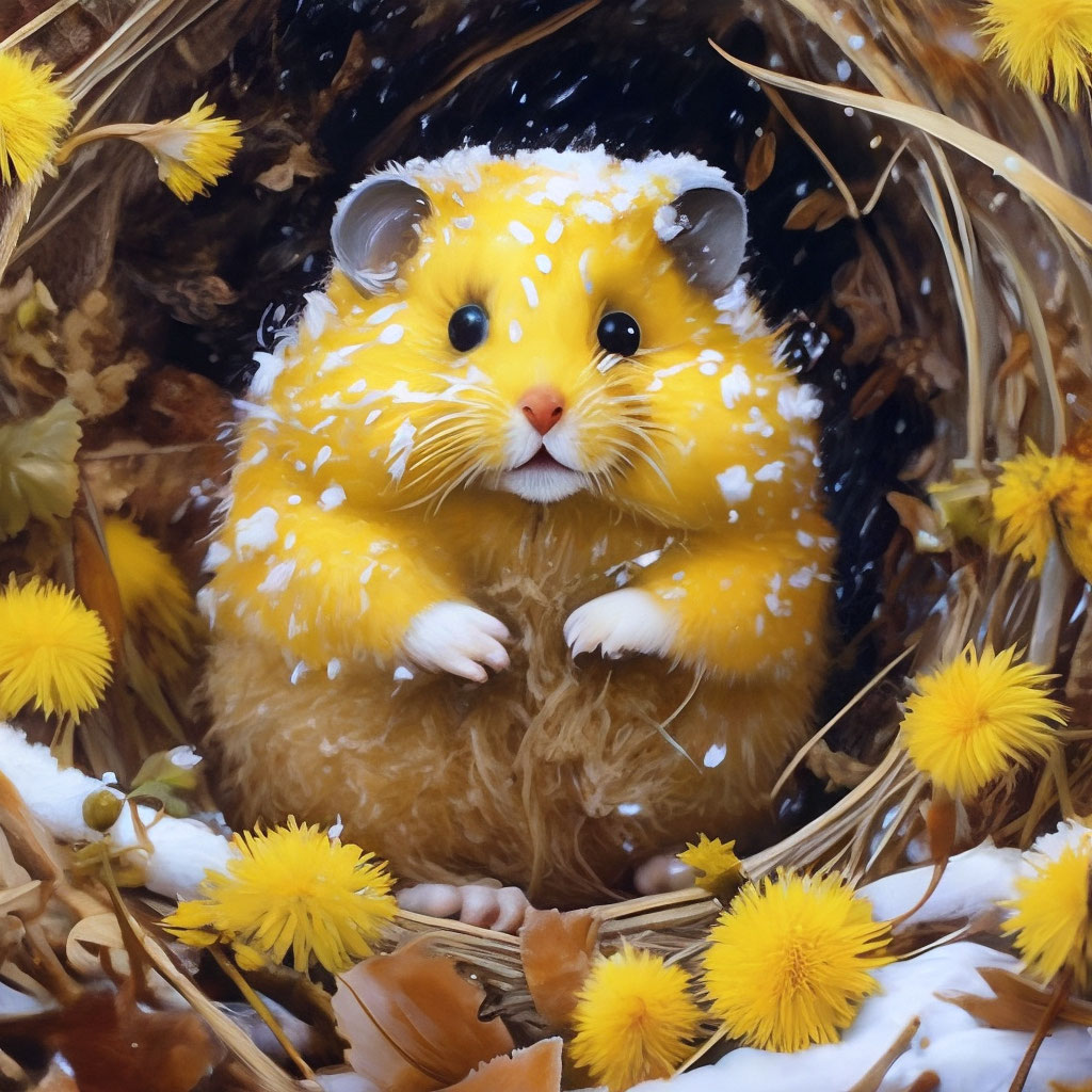 "C.Mysterious style In a forest burrow, a live Hybrid of a yellow ...