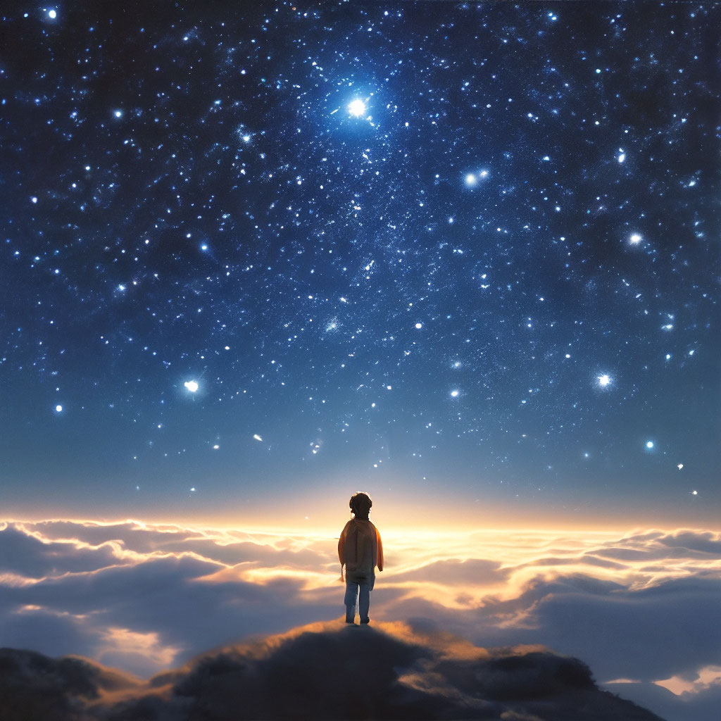 "A small star in the sky" — image created in Shedevrum