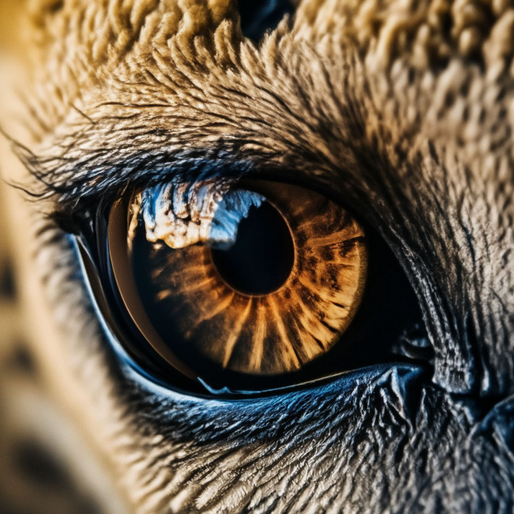 "Hyena, eyes, eye focus, macro photography, front angle, breathtaking ...