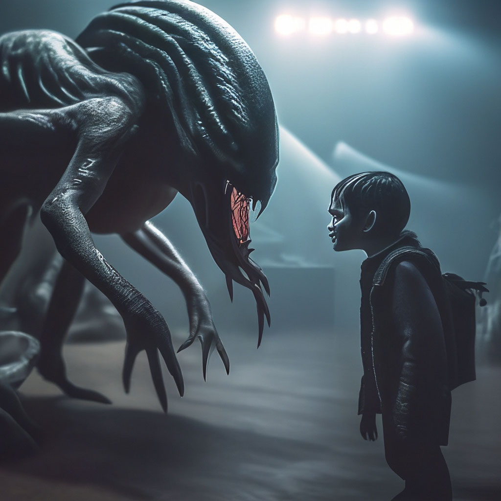 "Cthulhu scares Xenomorph, Xenomorph is afraid, aesthetically pleasing ...