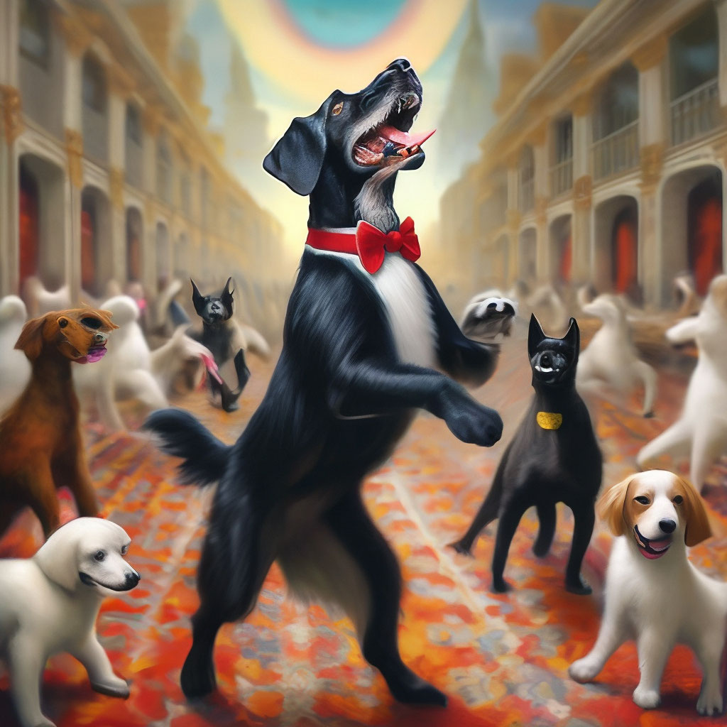 "Dog waltz" — image created in Shedevrum