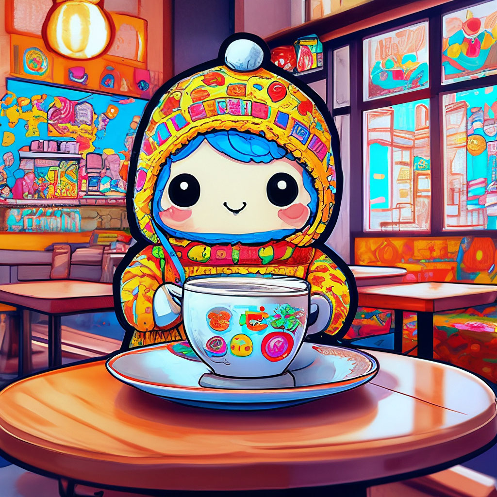 "Hellow teapot ,🫖🍵💛🩵🤍🧡🕯️ humanoid teapot character + anime applique ...