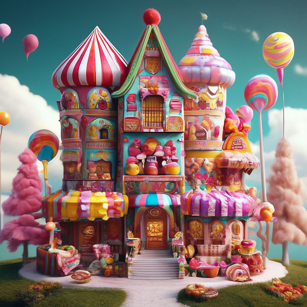 "The house of sweets" — image created in Shedevrum