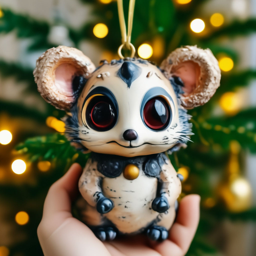 "Designer Christmas tree toy made of papier-mache +glitter in the style ...