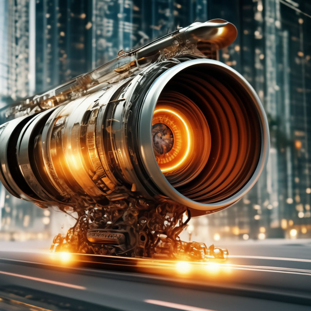 "Fatonic rocket engine professional photo, hyperdetalization ...