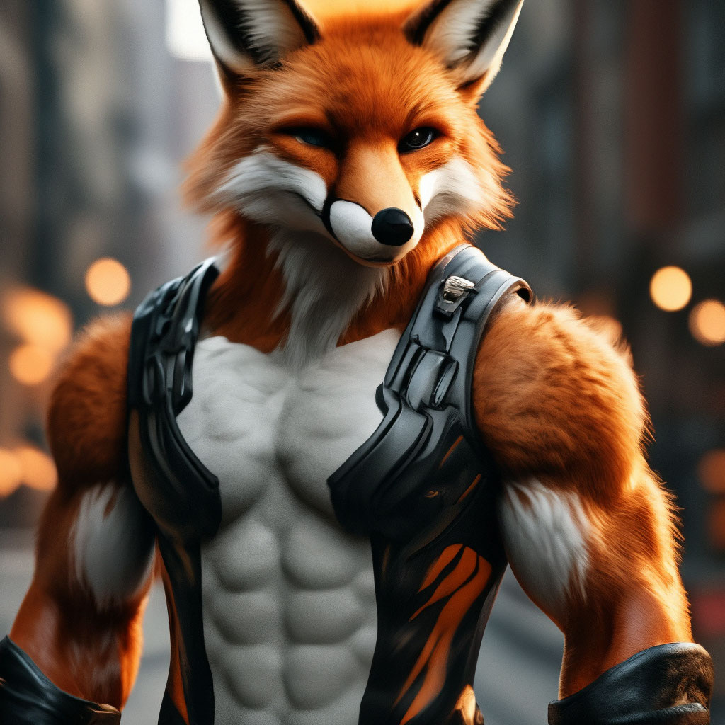 "Anthropomorphic fox bodybuilder cinematic, hyperdetalization, real ...