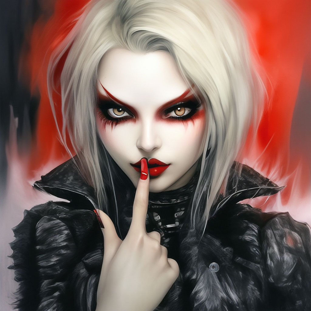 "Bony goth emo tyanka wants fire with very very very big eyes and ...