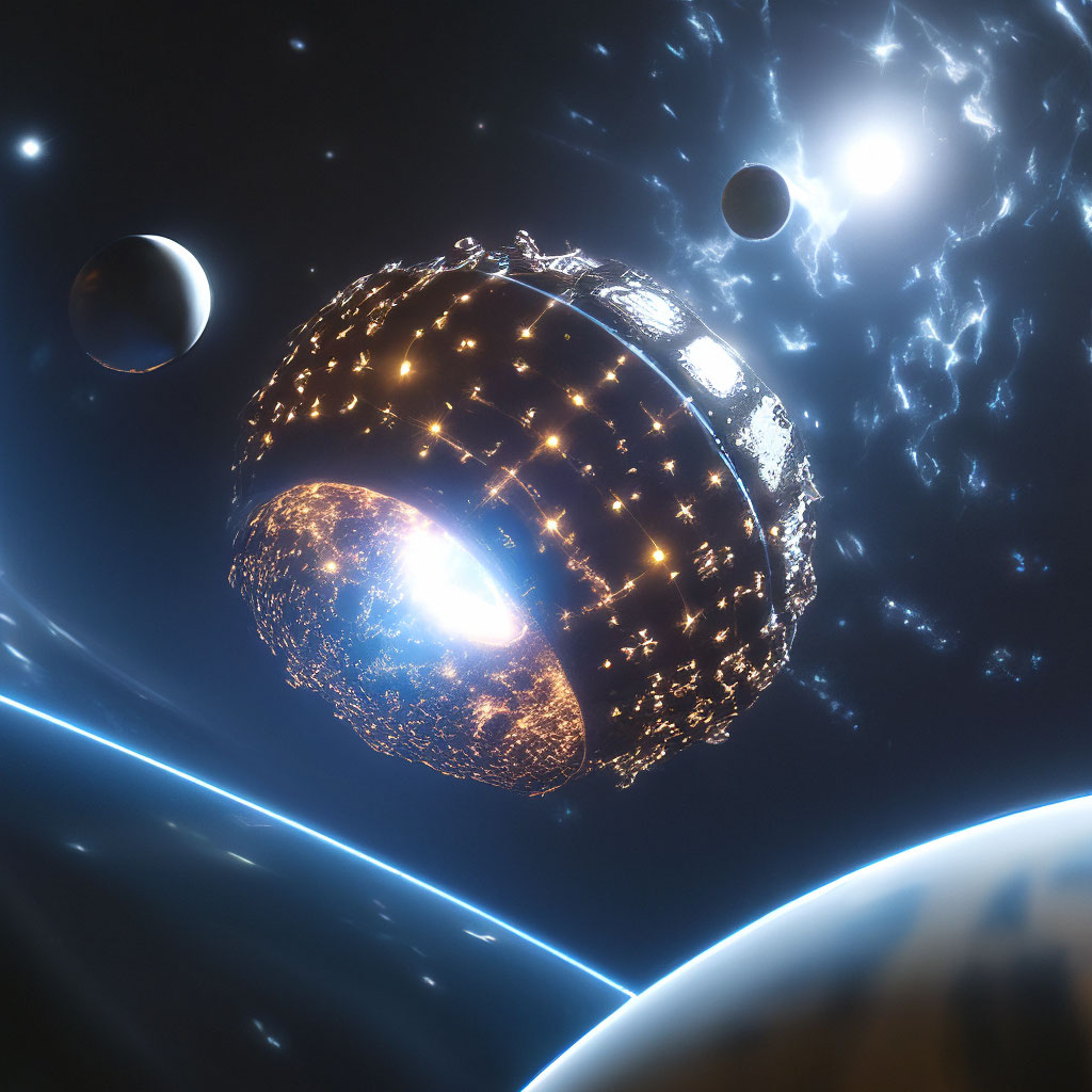 "Super realistic super giant Dyson sphere surrounds a star in deep ...