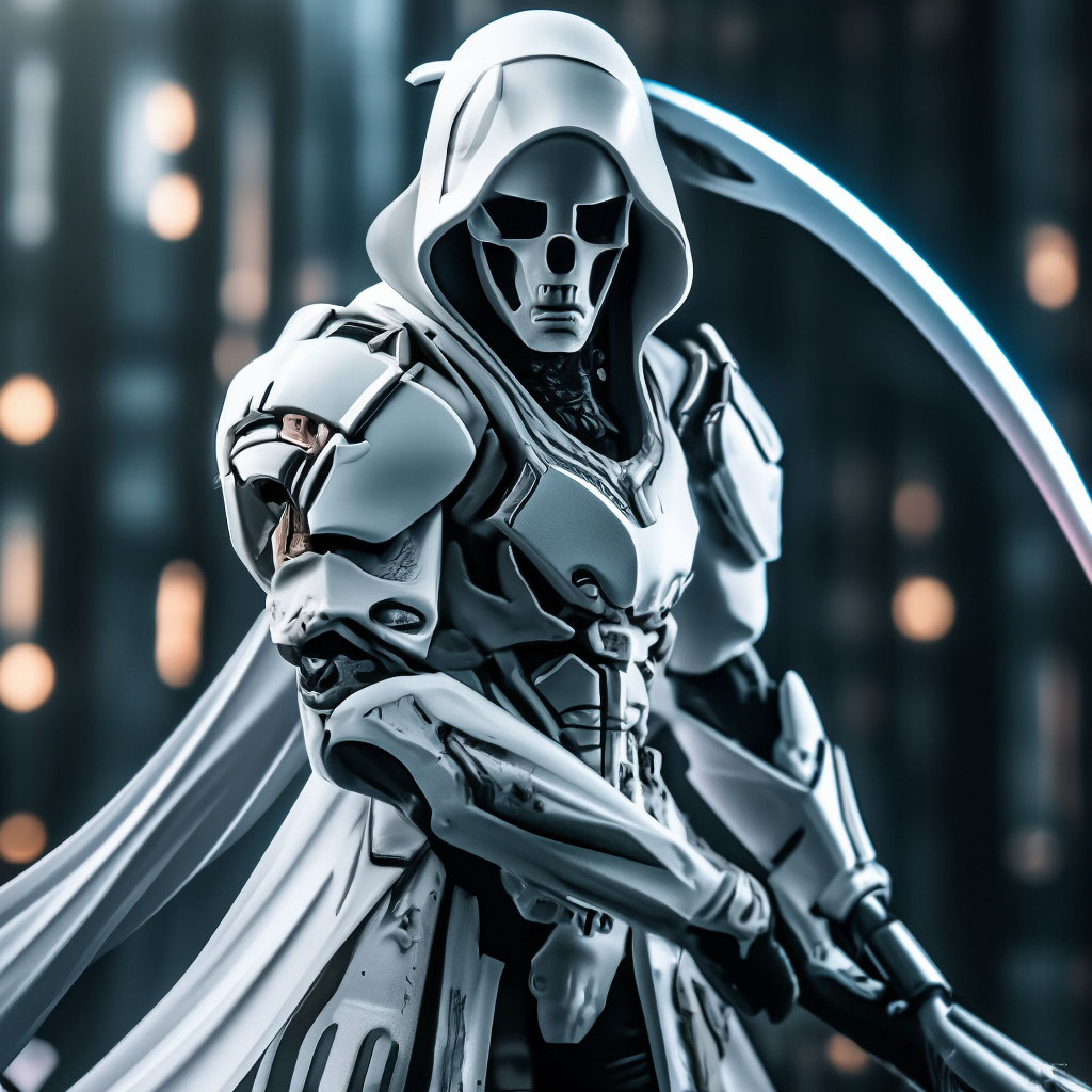 "Futuristic death of the future in white plastic and with a futuristic ...