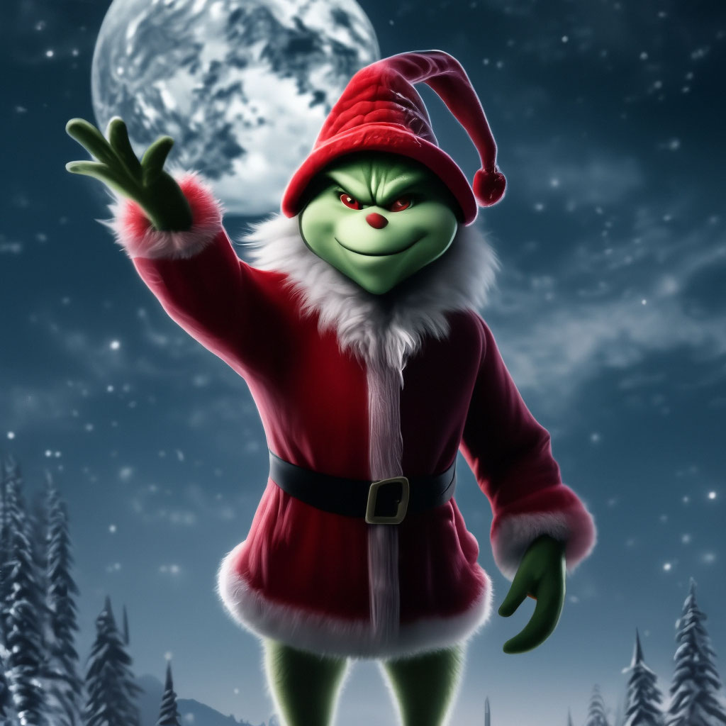 "A huge pale moon, against the background of the moon, the Grinch, the ...