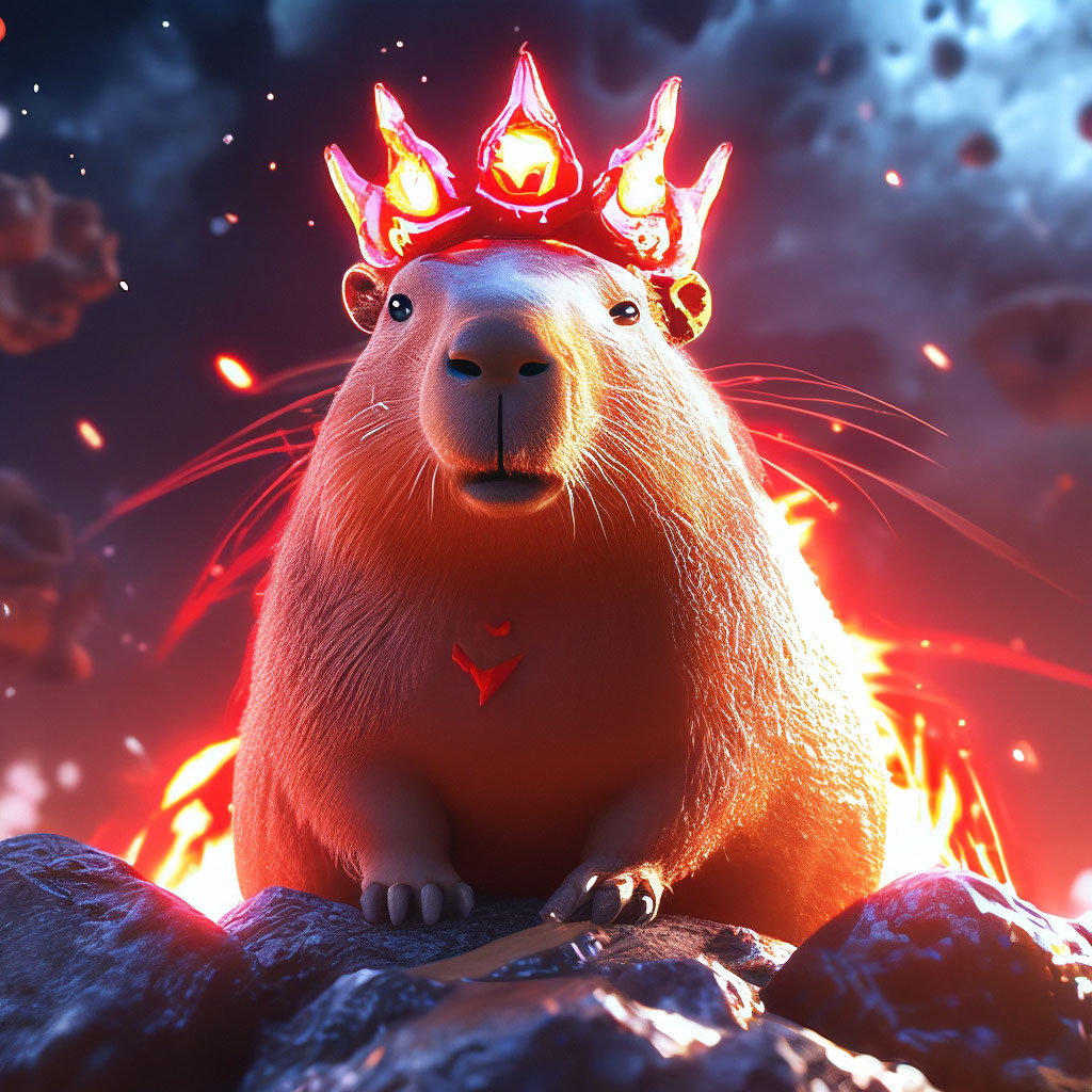 "Capybara in anime style, on the background of the death star, cosmos ...