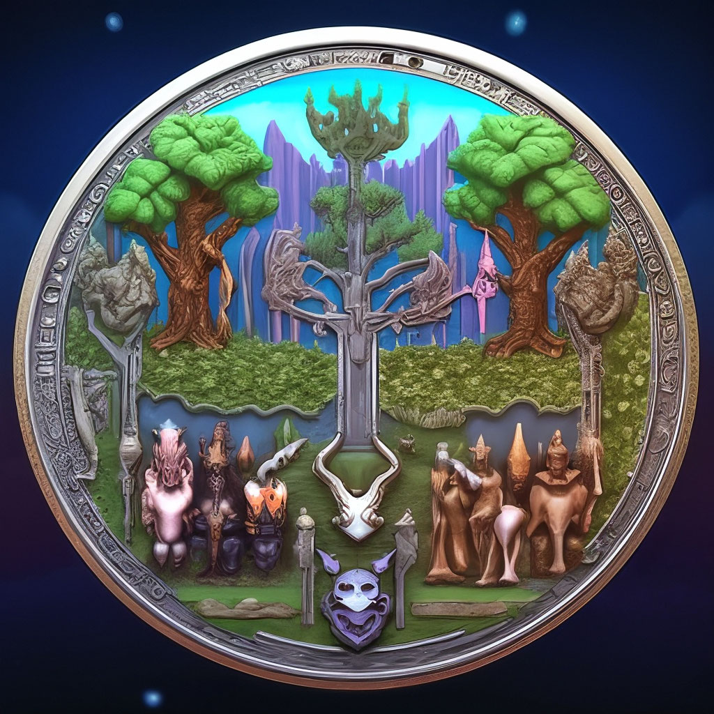 "For (ARK)! Forest coin of mixed demon people, undead, animal people ...