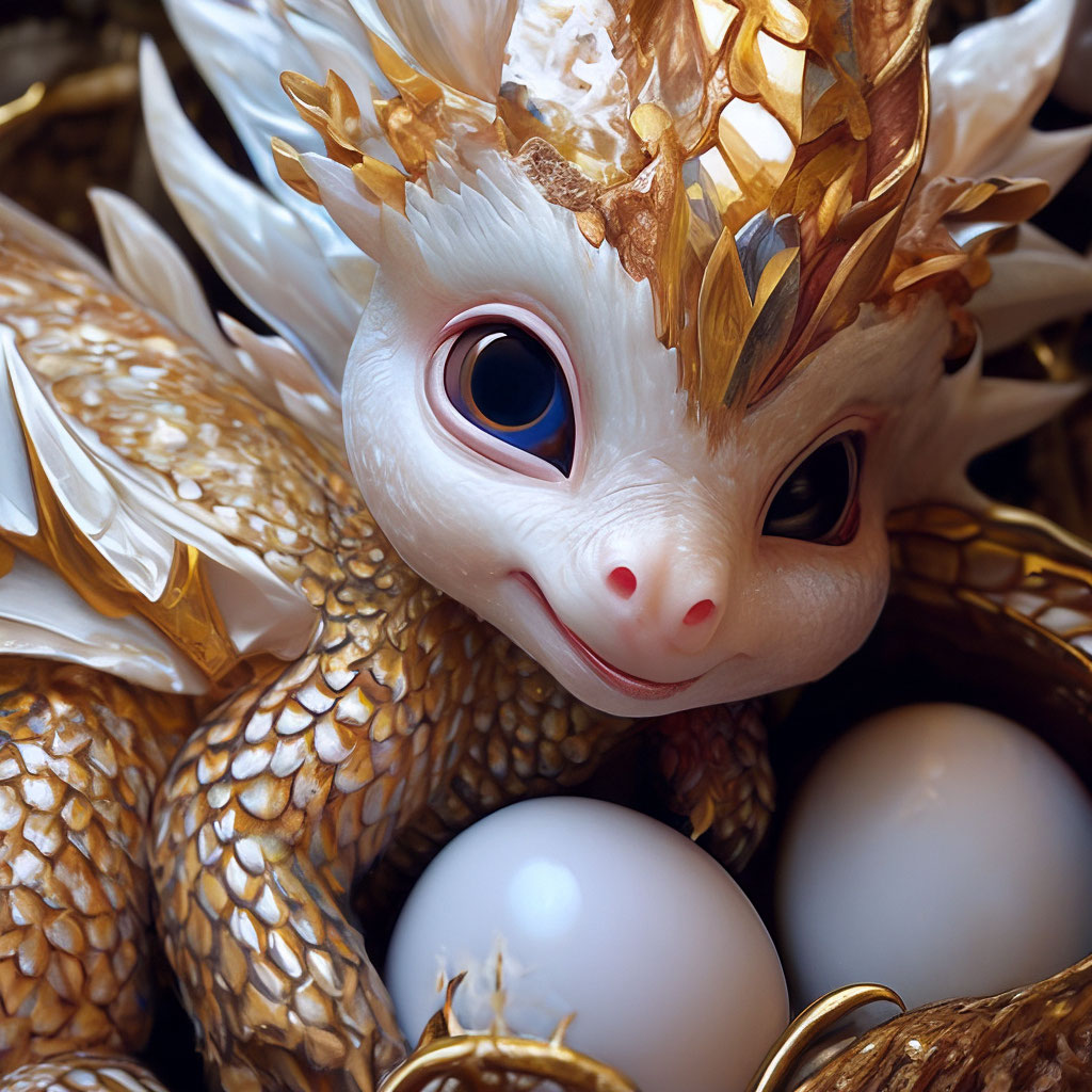 "A few cute beautiful ones - baby dragons hatch from an egg, long ...