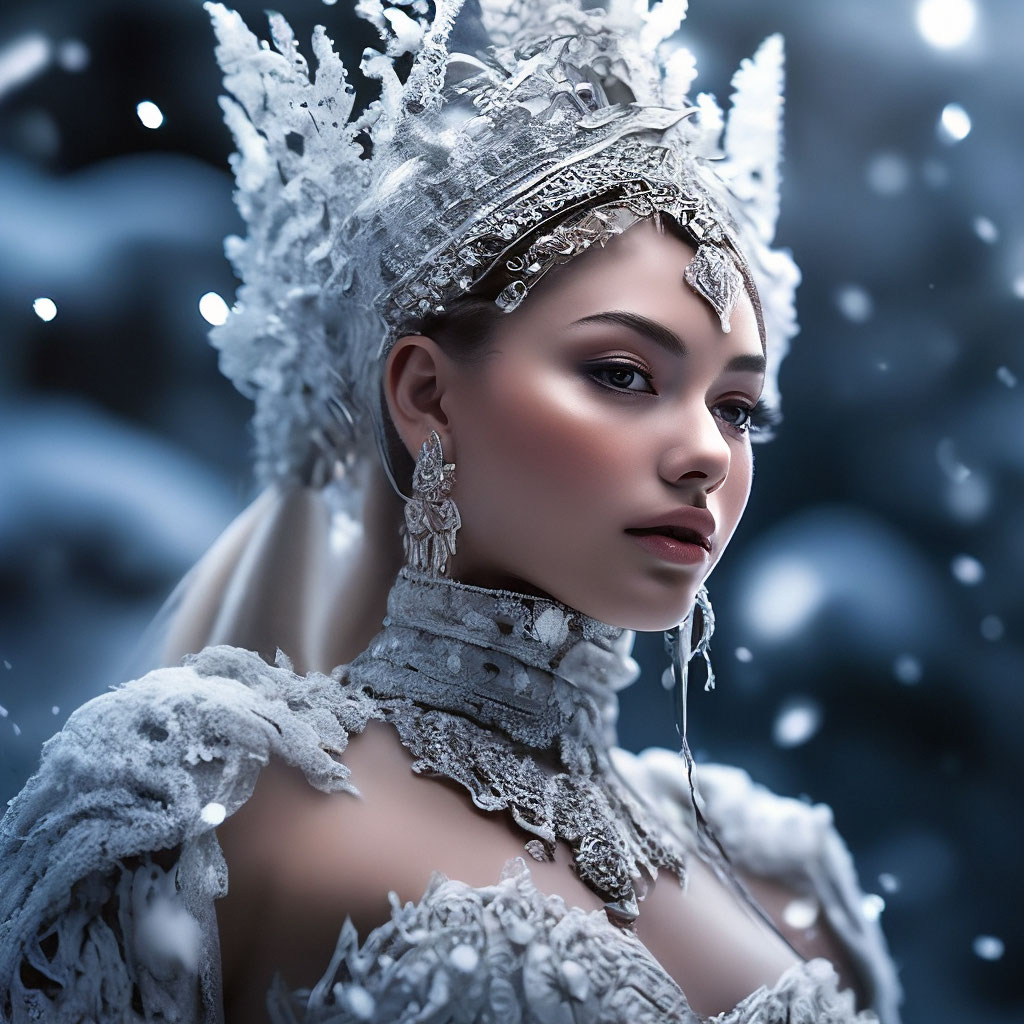 "Beautiful snow queen , detailed image, professional photo, high ...