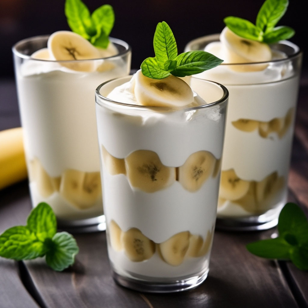 "Vanilla dessert, vanilla pudding, bananas, cream and cookies, in ...