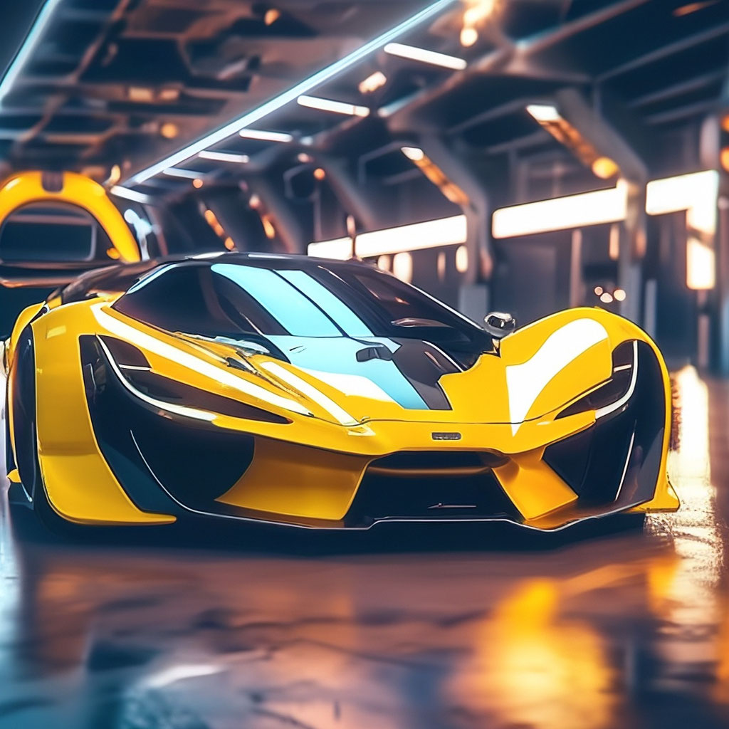"Car of the future, music car, supercar, hypercar, yellow, trap, hip ...