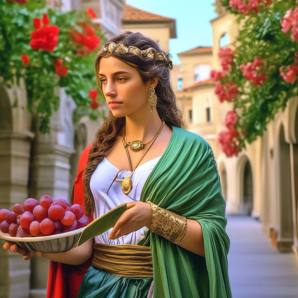 "4 BC. a beautiful woman, ancient Greece, walks through the ancient ...