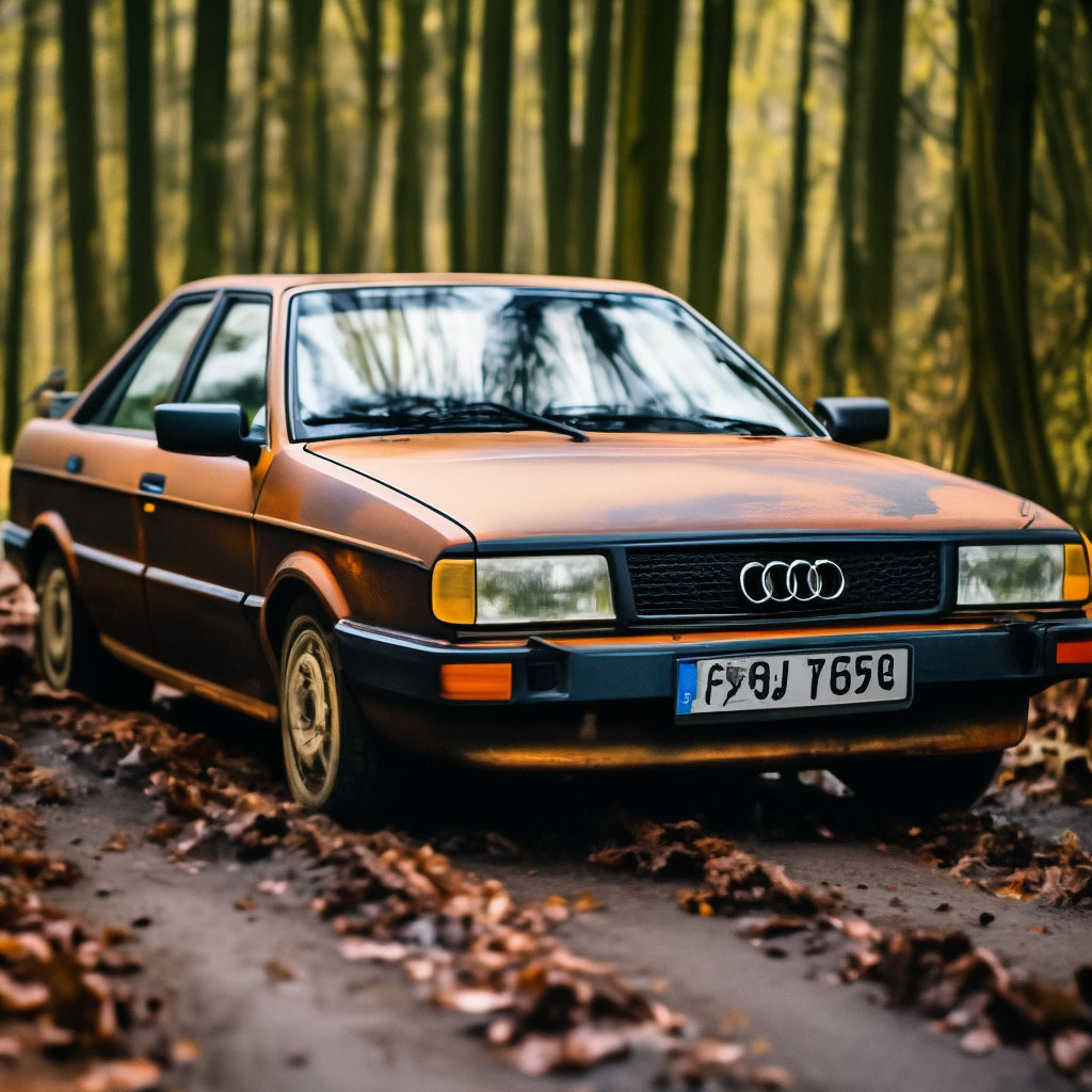"Audi 80 rotten Rusty" — image created in Shedevrum