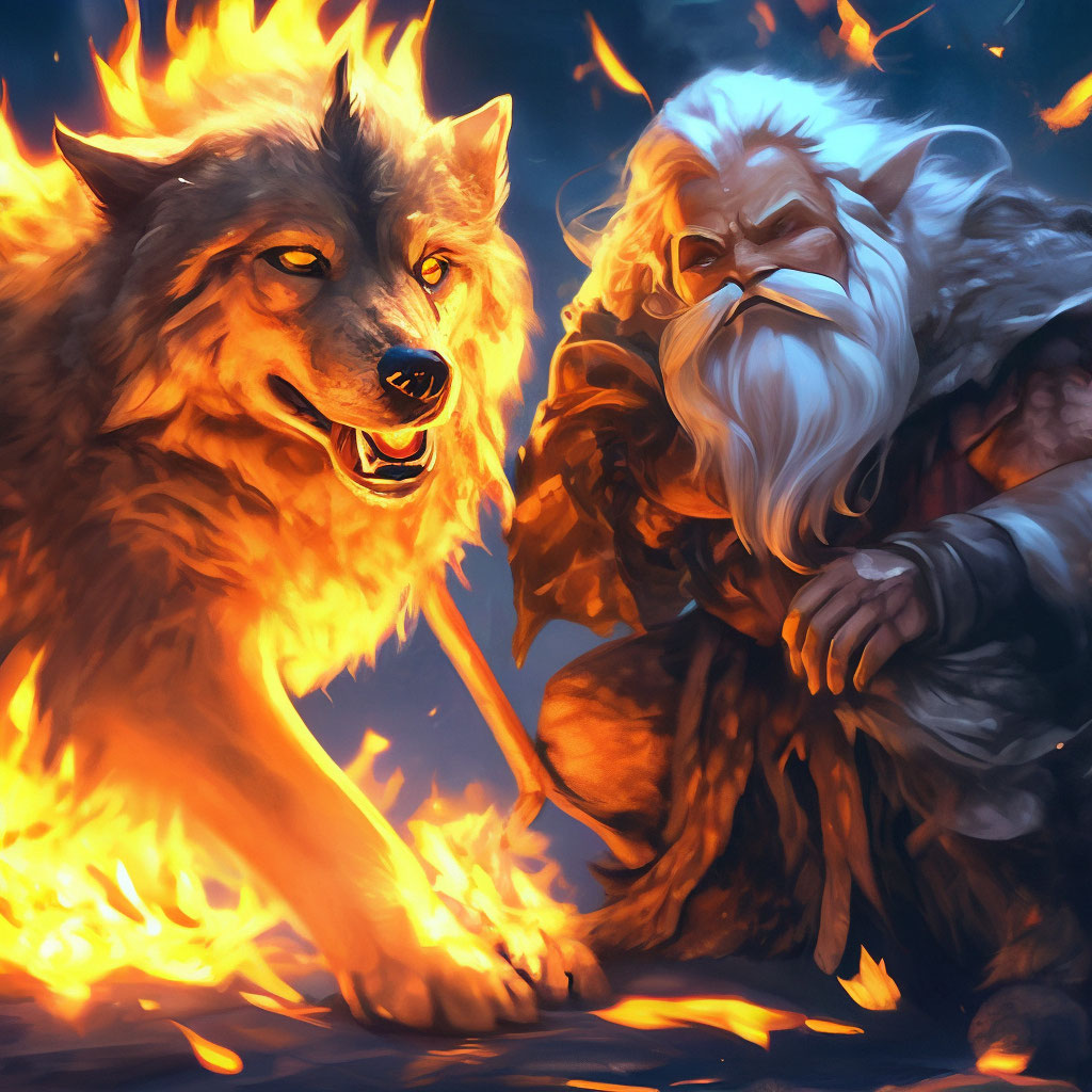 "🔥timurych🔥 🔥Professional fire photo, full-length, cute old fiery orc ...