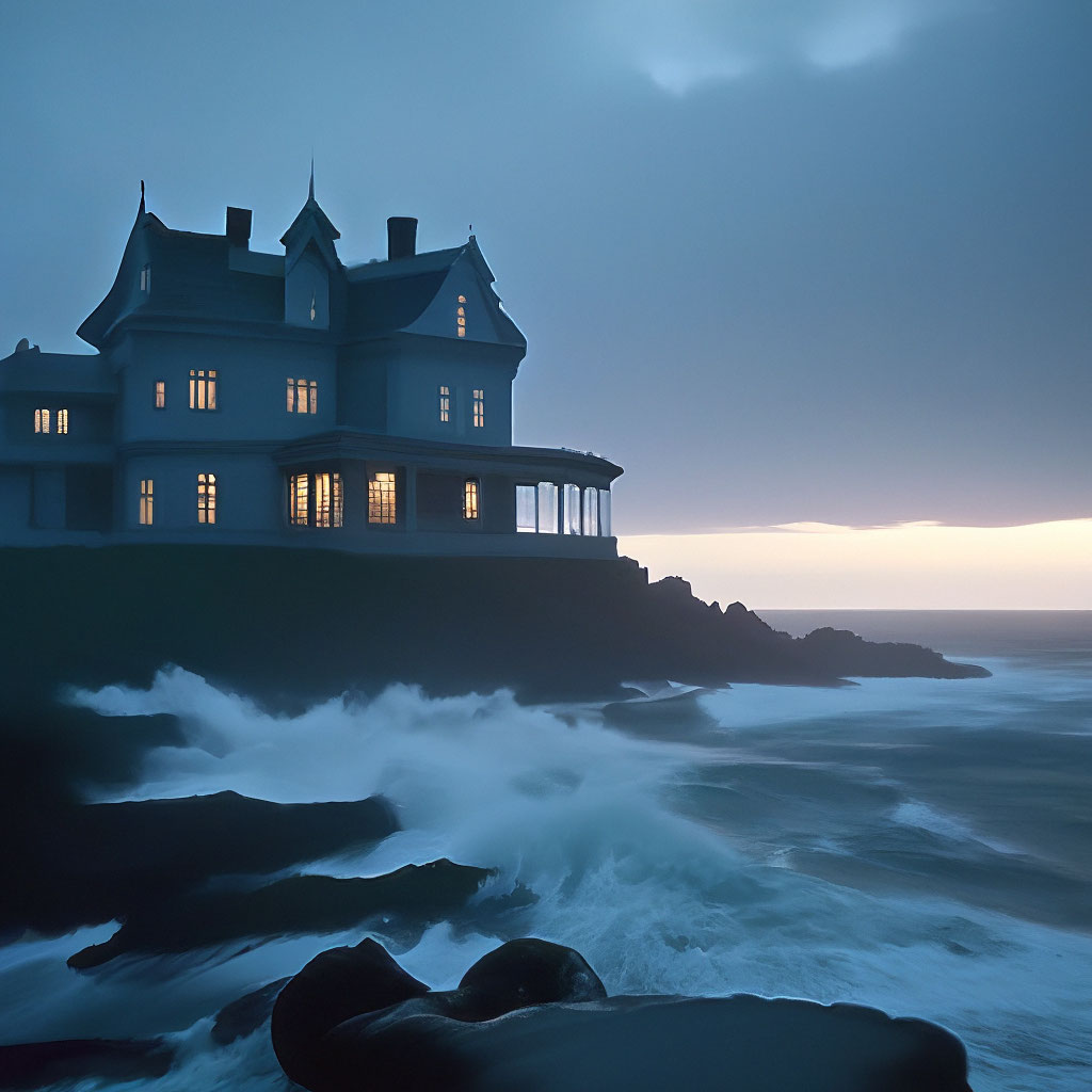 "House on the ocean" — image created in Shedevrum