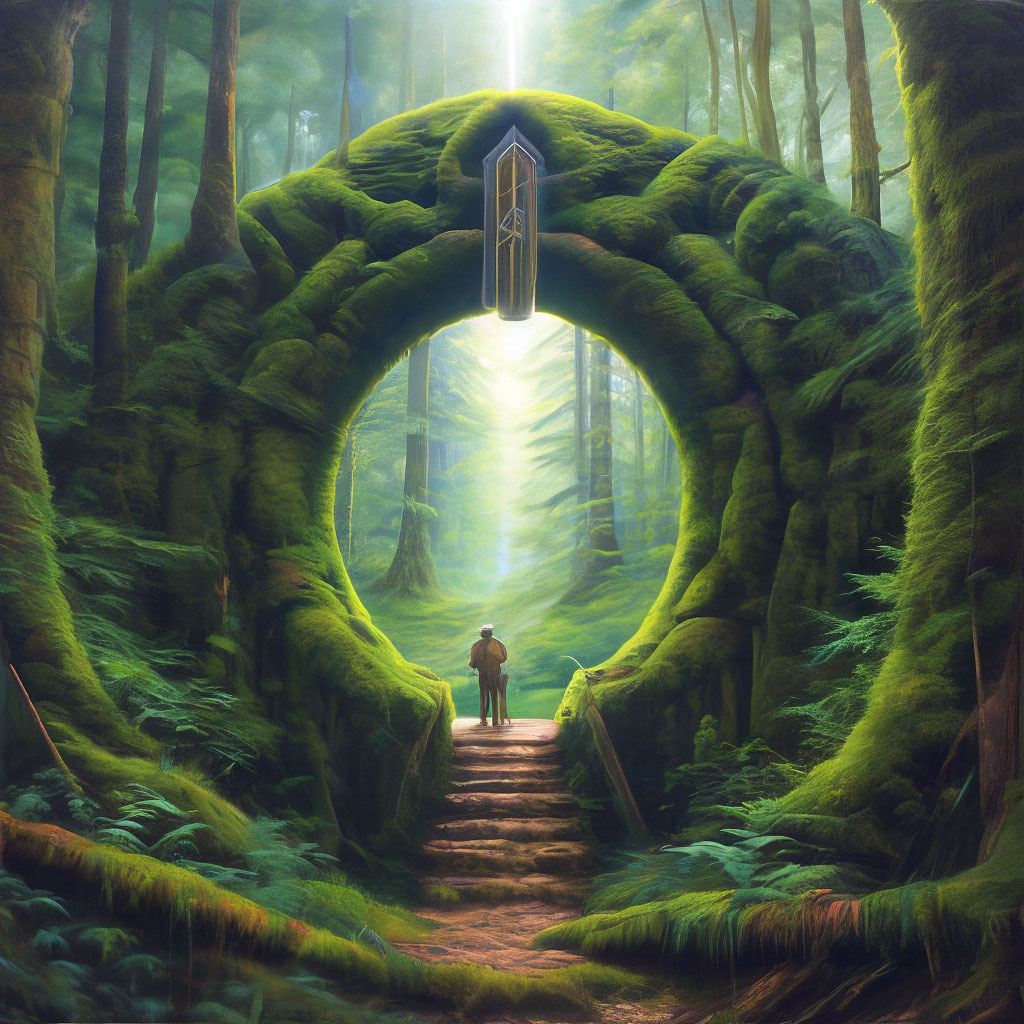 "The keyhole to the forest" — image created in Shedevrum