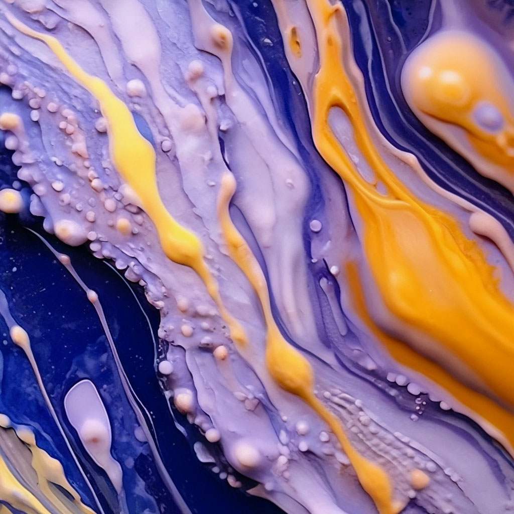 "Fluid art, monotype Lyon-Bichon" — image created in Shedevrum