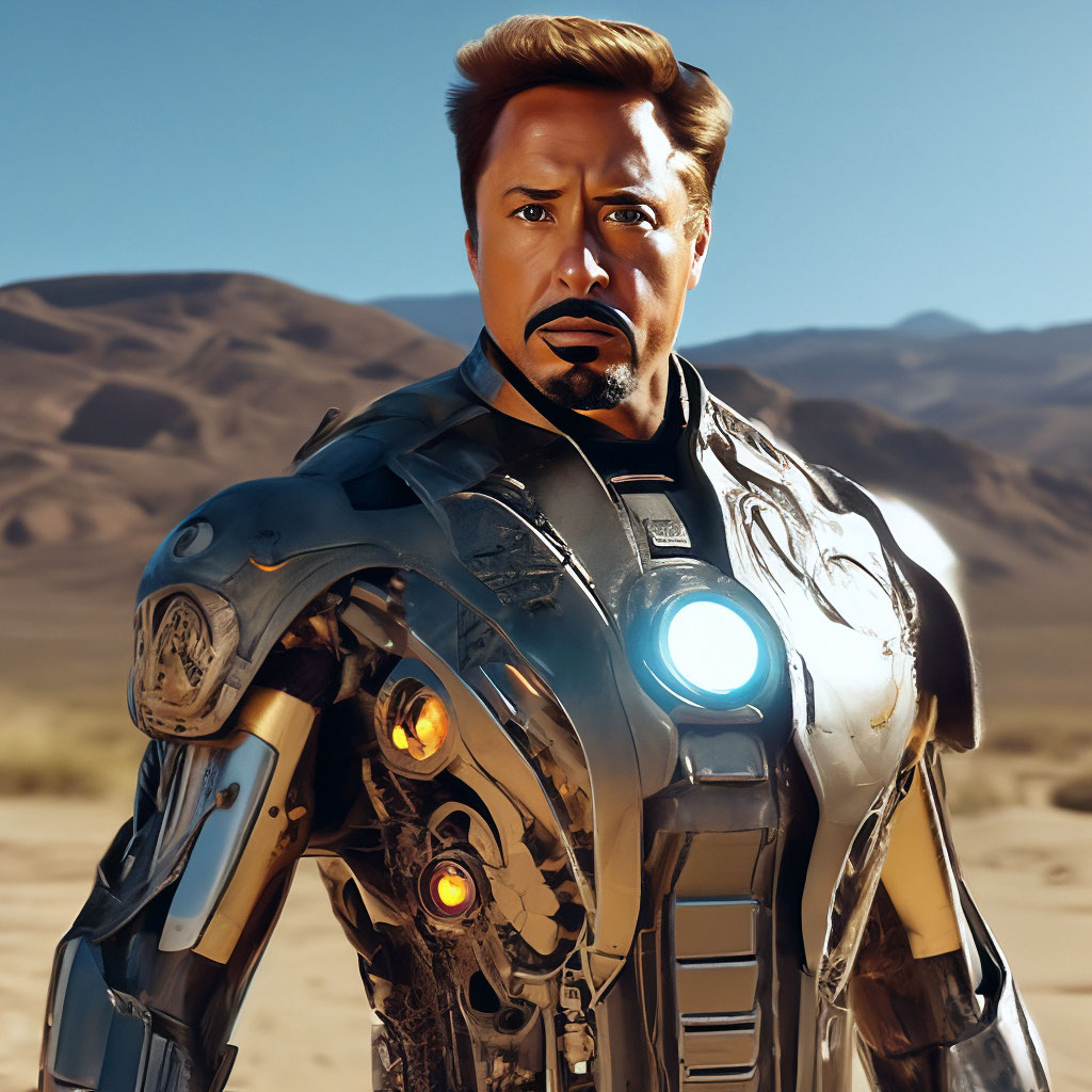 "Marvel, panorama side view: Tony Stark in the first scary suit made ...