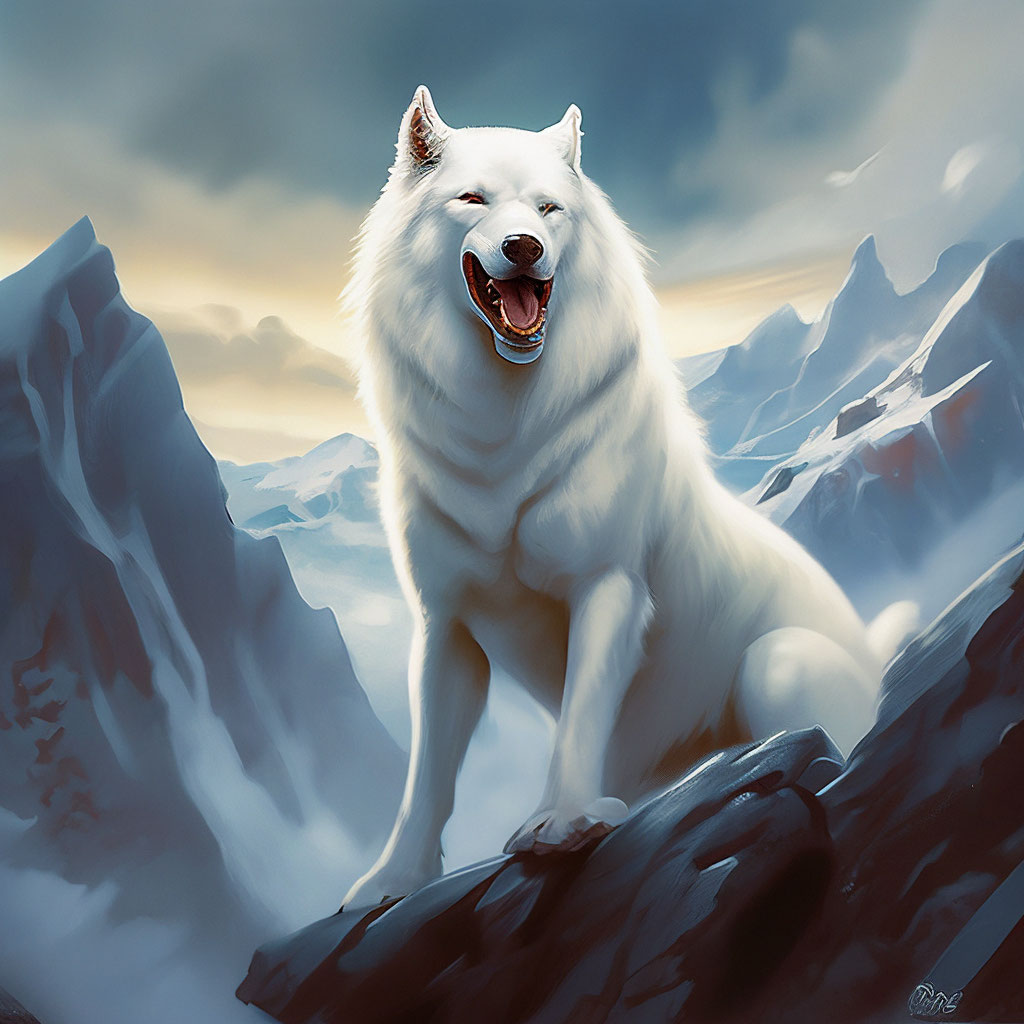 "White Fang" — image created in Shedevrum