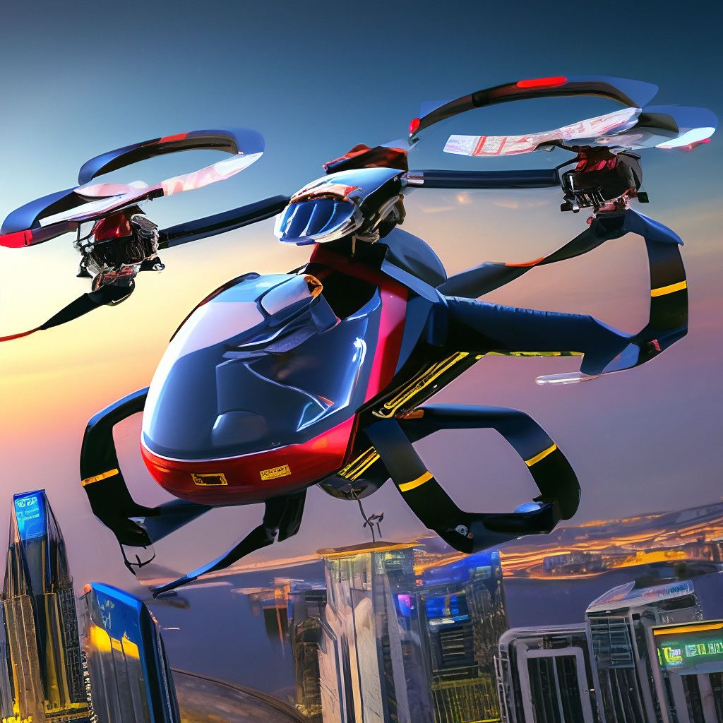 "Elite class Passenger Quad Copter" — image created in Shedevrum